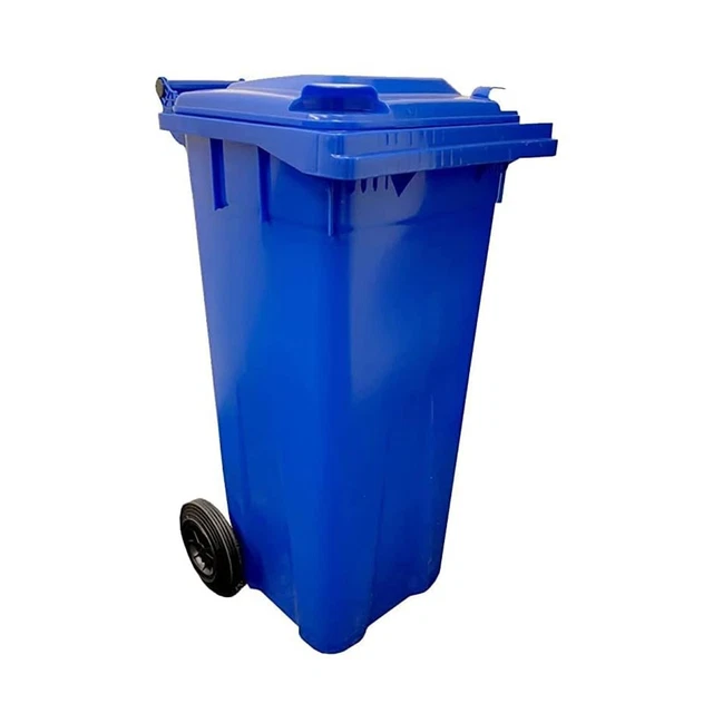 140L BLUE GENERAL Waste/Trash Rubbish Wheelie Bin With Wheels, Handle ...