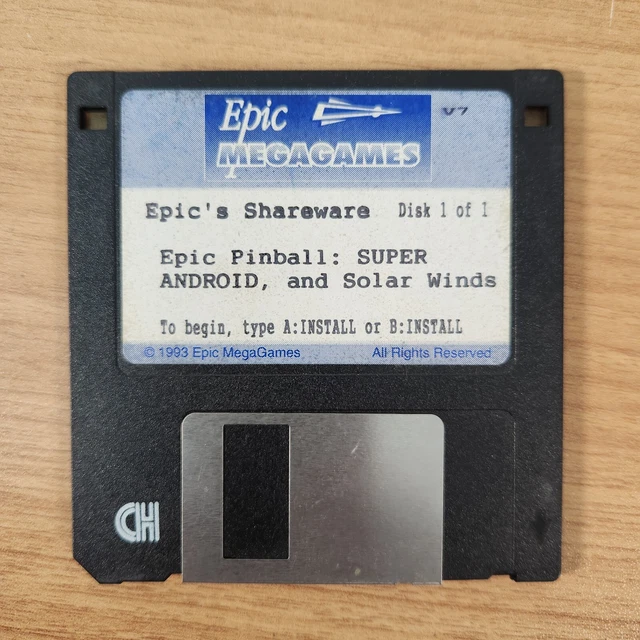 VINTAGE DOS 3.5 Floppy Pc Game Epic Pinball Super Android Imb Pc ...