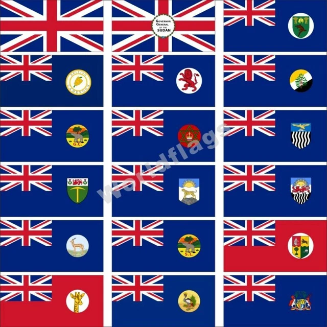 BRITISH FLAG 3X5FT Africa Anglo-Egyptian Basutoland Cameroons Central ...