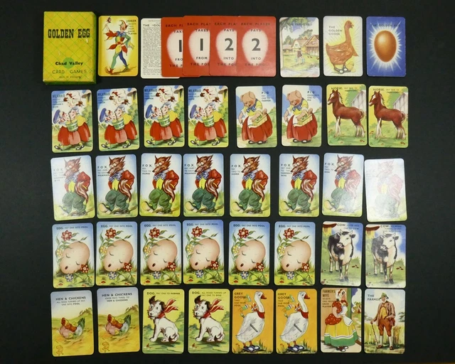 VINTAGE GOLDEN EGG Card Game by Chad Valley Co. Made in England ...