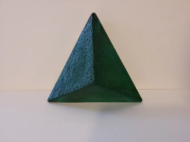 VINTAGE BLENKO MID Century Modern Emerald Green Glass Pyramid Bookend ...