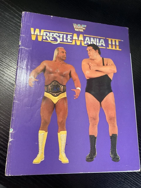WRESTLEMANIA III 3 WWF Hulk Hogan and Andre the Giant Program £69.99 ...