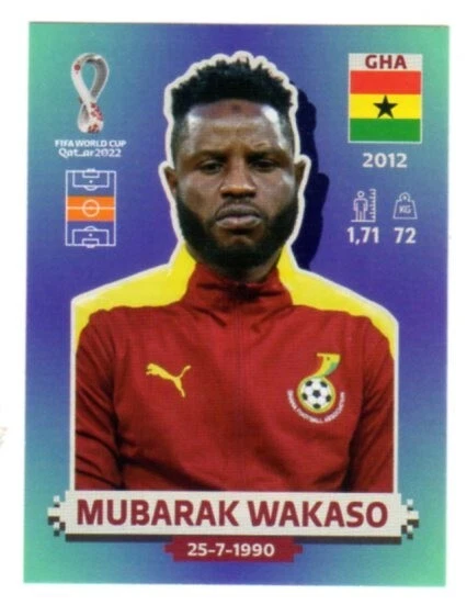 STICKER PANINI FIFA World Cup QATAR 2022 #GHA 15 Mubarak WAKASO Ghana ...