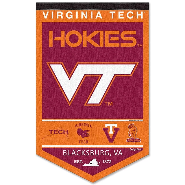 VA TECH HOKIES Heritage Logo History Banner Pennant $19.95 - PicClick