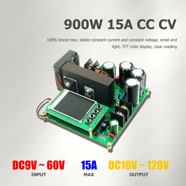 900W 15A STEP Up Converter Booster 8-60V To 10-120V DC-DC Boost ...