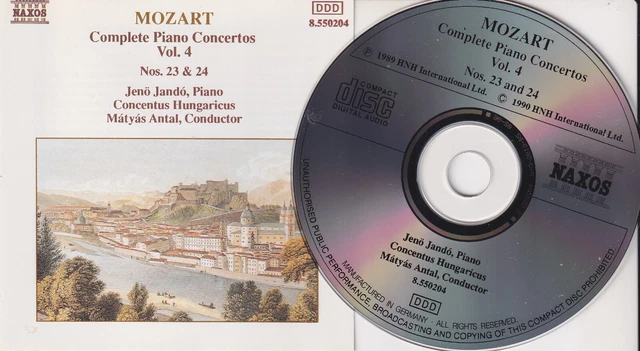 MOZART COMPLETE PIANO Concertos Vol. 4 Nos. 23 & 24 (CD 1990) Jeno Jando Antal $8.99 - PicClick CA