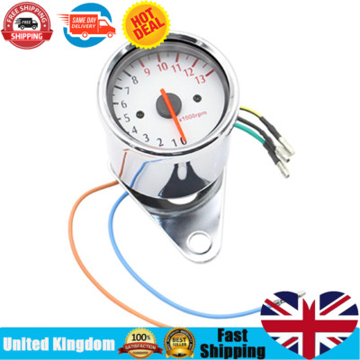 RETRO MOTORCYCLE TACHOMETER 0-13000 Tach RPM Gauge Rev Counter ...