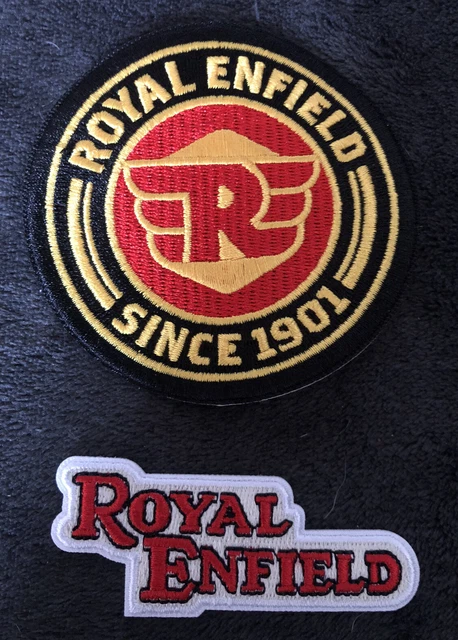 ROYAL ENFIELD CLASSIC Motorcycle Pair Of Embroidered Patch Uk Seller £3 ...