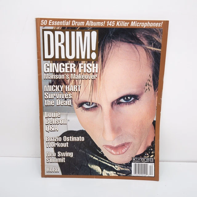 DRUM! MAGAZINE NOV 1998 Ginger Fish Manson Micky Hart Bellson Korn ...