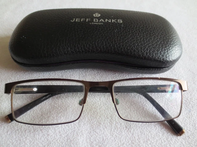 JEFF BANKS BLACK glasses frames. Marquee. With case. £17.99 - PicClick UK