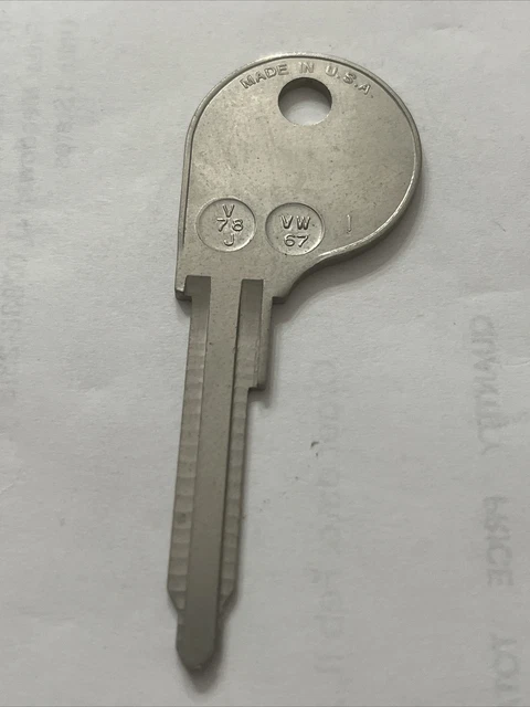 KEY BLANK FOR Volkswagen Beetle, Karmann Ghia, Type 3, Fastback ...