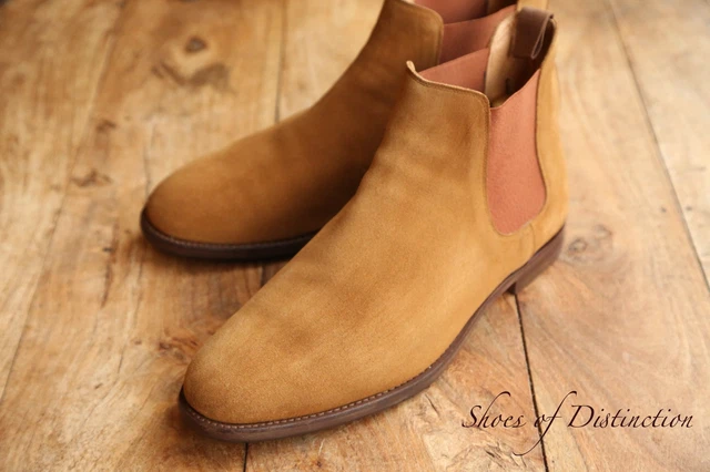 CROCKETT & JONES Chelsea 5 Tan Brown Suede Chelsea Boots Shoes UK 10.5 ...