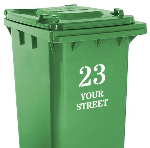 WHEELIE BIN/HOUSE ADDRESS stencil - custom made personalised A4 premium ...