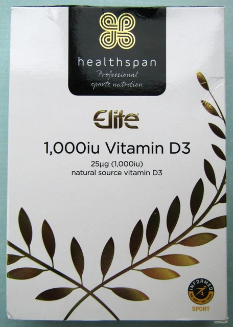HEALTHSPAN ELITE 1,000IU Vitamin D3. 120 Tablets. £10.99. Free Delivery ...