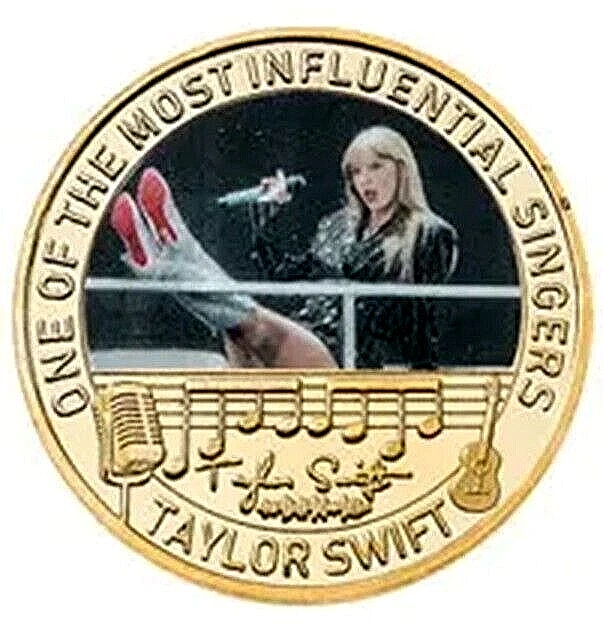 TAYLOR SWIFT GOLD Coin Beautiful Woman Signed Songs Red Lover Midnight ...