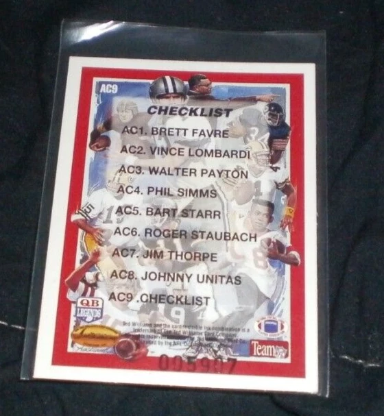 TED WILLIAMS CARD Company Checklist Check List AC9 Near Mint $0.99 ...