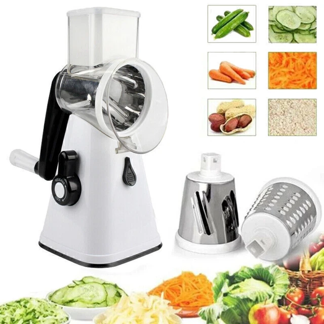 3IN1 MULTI-FUNCTION FOOD Vegetable Manual Rotary Drum Grater Chopper ...