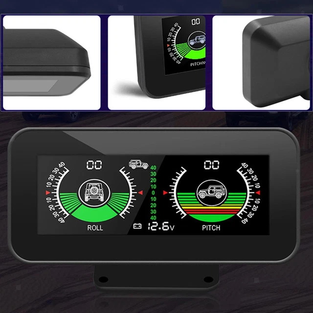 CAR ANGLE SLOPE Meter Electronic Compass Clinometer Indicator Safety ...