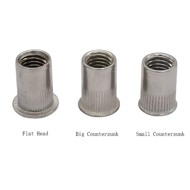 THREADED RIVET NUTS M3 M4 M5 M6 M8 M10 M12 A2 Stainless Knurled Head ...