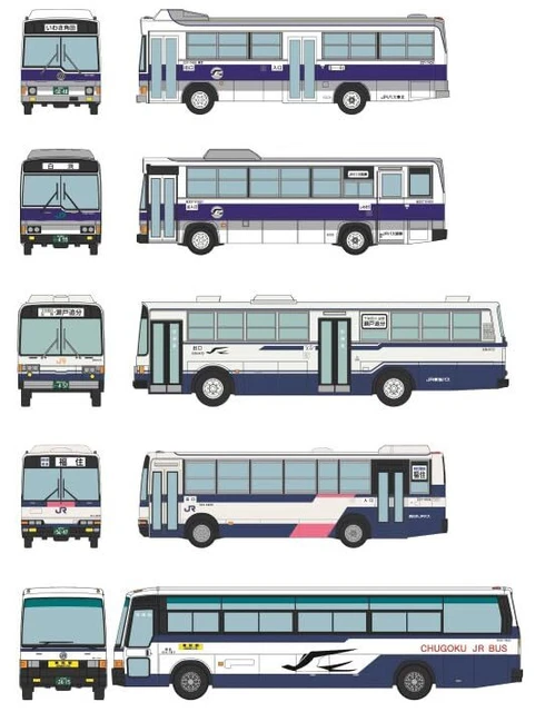 TOMYTEC THE BUS Collection JR Bus 35th Anniversary Honshu 5Company Set ...