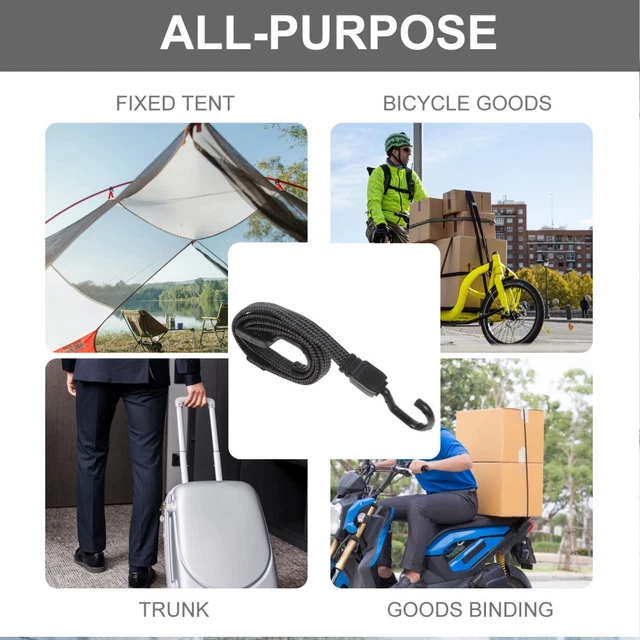 3 PCS HEAVY Duty Adjustable Bungee Cords Binding Straps With Hooks $35. ...