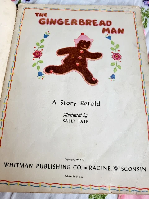 THE GINGERBREAD MAN Sally Tate 1944 Fuzzy Wuzzy Book Whitman Publishing ...