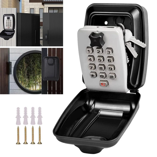 KEY LOCK BOX with Push Button Wall Mounted Spare Key Storage Box ...