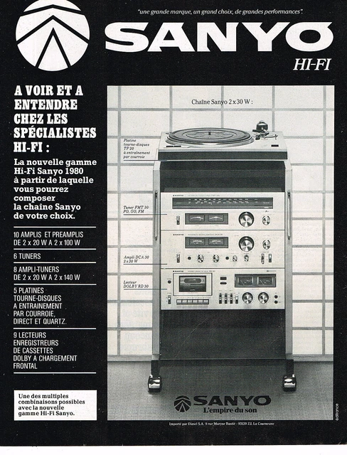 PUBLICITE ADVERTISING 044 1979 SANYO hi-fi tuner ampli chaine EUR 3,50 ...