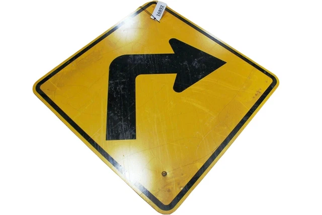 AUTHENTIC ONE WAY RIGHT Road Sign Real Street Vintage Retired Highway ...