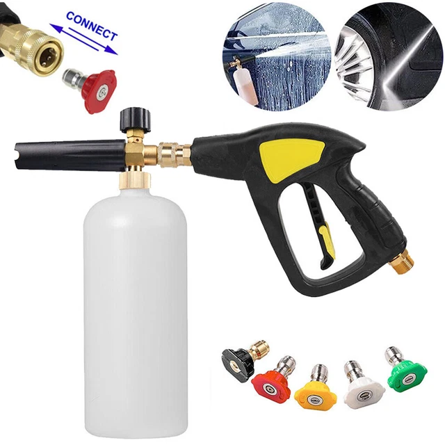 PRESSURE WASHER SNOW Foam Cannon Lance Gun 1/4" Quick Release Foam Cannon bottle £17.49 ...