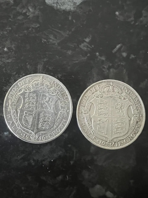 1912 HALF CROWN Solid Silver Antique Old Coin Year Titanic Ship Sank ...
