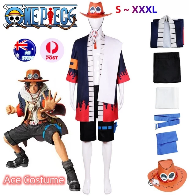 ONE PIECE ANIME Portgas D Ace Costume Cosplay Men Outfits Hat Coat ...