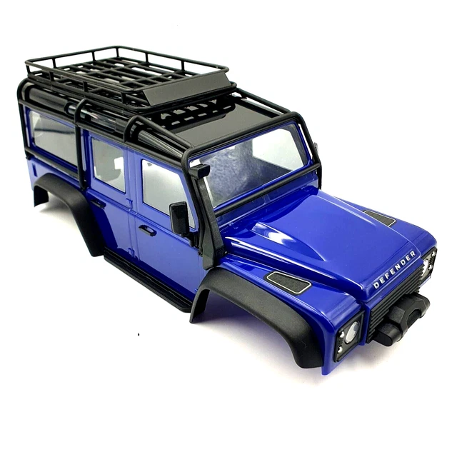 TRAXXAS TRX-4M TRX4M 1:18 Land Rover Defender Blue Body Shell & Cage ...