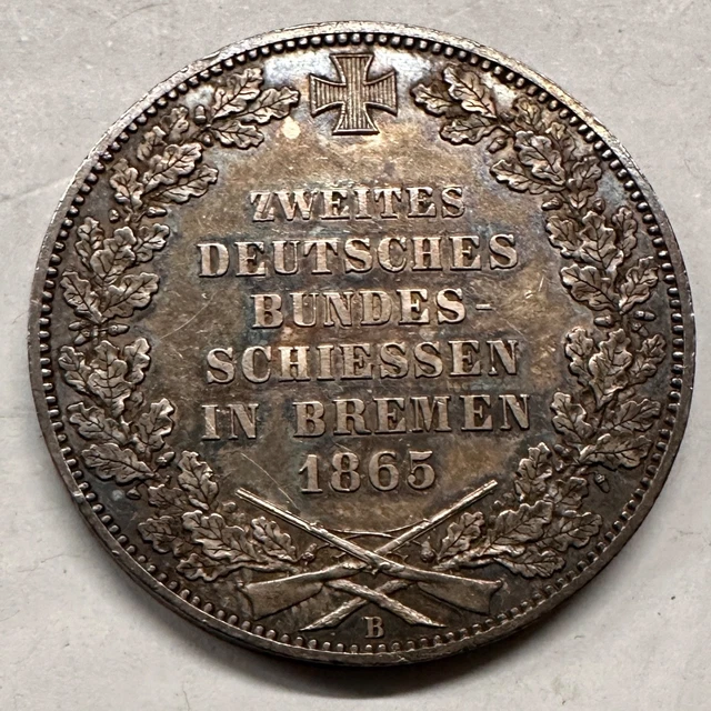 BREMEN 1865 EIN Thaler Gold Gedenktaler Zweites Deutsches ...