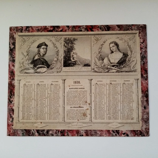 23,5X29,5 CM -ITALIA- CALENDARIO per l'anno 1836 - Calendrier 1836 EUR ...