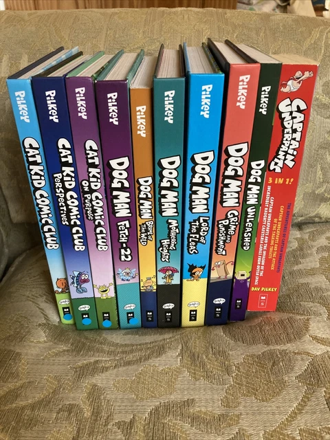 DOG MAN CAT Kid Captain Underpants Dav Pilkey X 10 Books 7 Hardbacks Ex ...