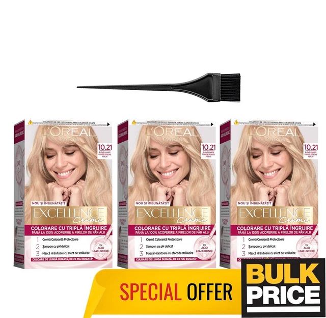L'ORÉAL PARIS EXCELLENCE Creme 10.21 Très Clair Perle Blonde Cheveux ...