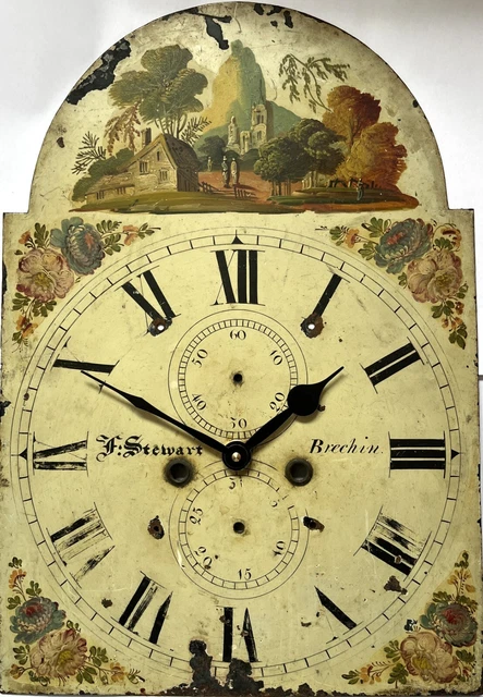 ORIGINAL REVAMPED HAND-PAINTED Grandfather Longcase Clock Dial & Modern ...