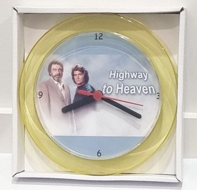 HIGHWAY TO HEAVEN Yellow 7" Novelty Wall/Desk Clock Brand New Michael ...