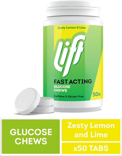 LIFT FAST-ACTING GLUCOSE Chewable Energy Tablets, Lemon & Lime, 6 Pack ...