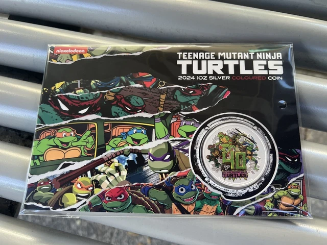 TEENAGE MUTANT NINJA Turtles 40th Anniversary 2024 1oz Silver Coloured ...