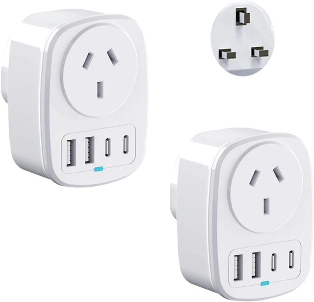 AU TO UK Travel Adapter 2Pcs, Autralia to UK Travel Plug with 4 USB ...