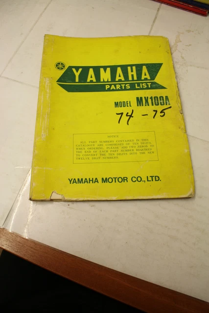 YAMAHA MX100 A B Mx 100 Parts List Manual £17.50 - PicClick UK