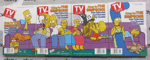 THE SIMPSONS COMPLETE TV Guide Set of 4 covers Jan 3-9 1998 £11.96 ...