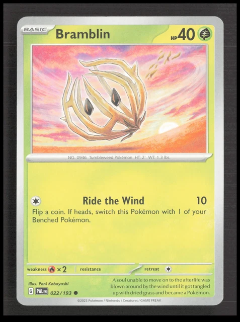 BRAMBLIN 022/193 COMMON SV02: Paldea Evolved Pokemon tcg Card CB-1-3-C ...