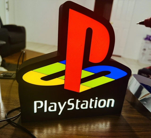 SONY PLAYSTATION LOGO - Original PSX/PS1 Colours - Light Up Wall Art ...