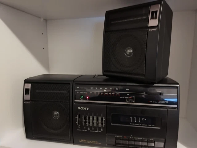 VINTAGE SONY BOOMBOX CFS-1020 Am/FM Radio CASSETTE NOT WORKING Detach ...