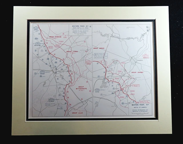 WW1 MILITARY MAP Western Front Ypres Battle of Passchendaele Frontline ...