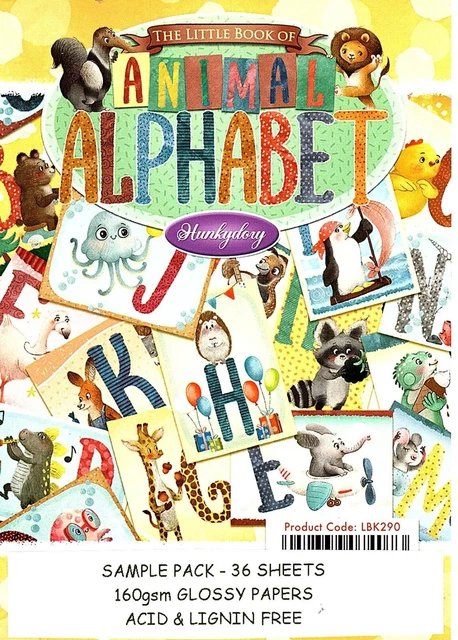 ANIMAL ALPHABET HUNKYDORY Little Book Animals Sample Pack LBK290 36 ...