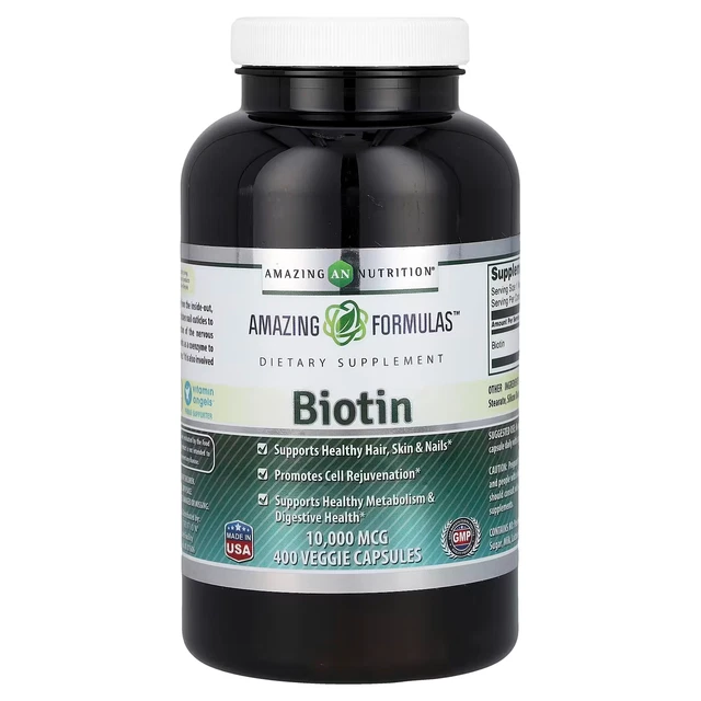 AMAZING NUTRITION, BIOTIN, 10,000 mcg, 400 Caps, Expiry:12/2027 £42.99 ...